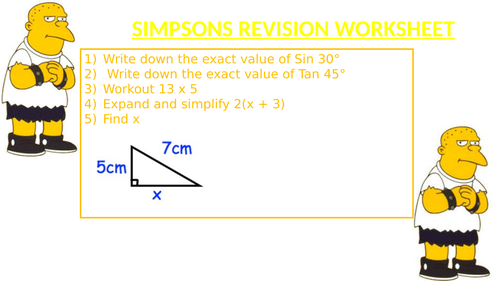 SIMPSONS REVISION WORKSHEET 16 | Teaching Resources