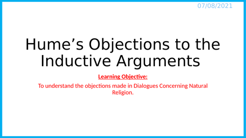 Hume's Objections to the Cosmological Argument | Teaching Resources