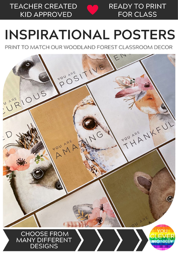 Woodland Forest INTO THE WOODS Inspirational Classroom Posters ...