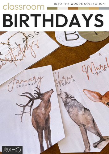 Woodland Forest INTO THE WOODS Classroom Birthday Display Pack ...