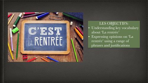 La rentrée- first day back- KS4 French full lesson | Teaching Resources