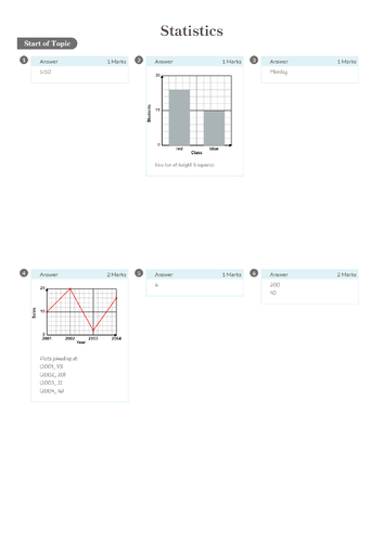 Statistics Worksheet + Answers (KS2 - Year 5) | Teaching Resources