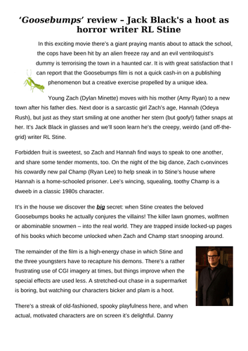 Goosebumps review and adaptation | Teaching Resources