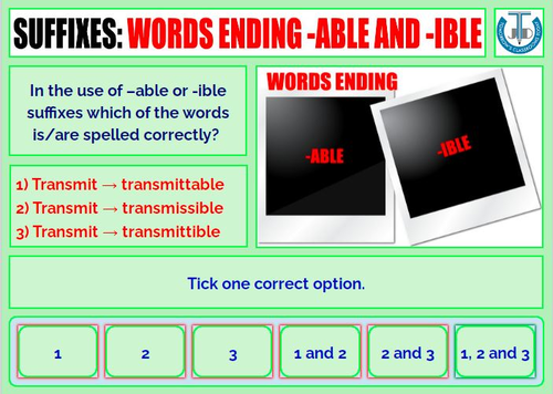 SUFFIXES - WORDS ENDING -ABLE AND -IBLE: 58 BOOM CARDS | Teaching Resources