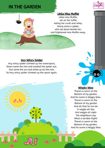 Songs and Rhymes Posters - In the Garden theme | Teaching Resources
