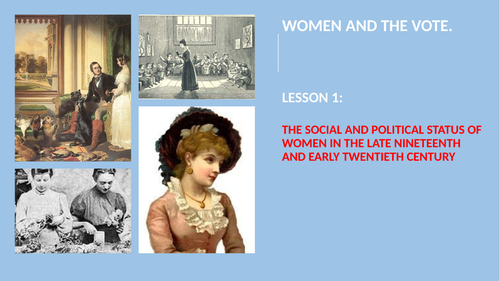 WOMEN AND THE VOTE LESSON 1 | Teaching Resources