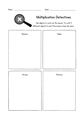 Multiplication/ Division Detectives think boards | Teaching Resources