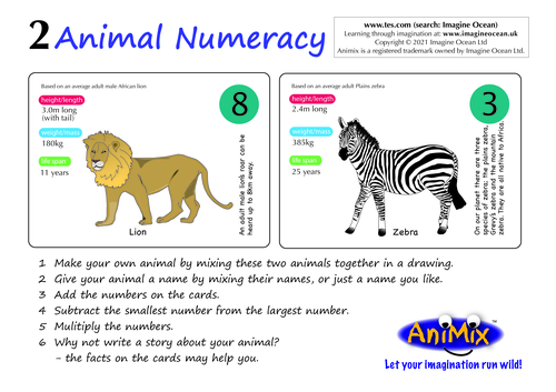 Animal Numeracy 2 - creativity, numeracy and comparative measures ...