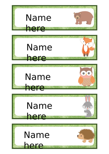Forest Animals Editable Name Labels | Teaching Resources
