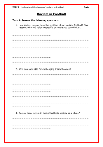 Euro 2020 & Racism in Football | Teaching Resources