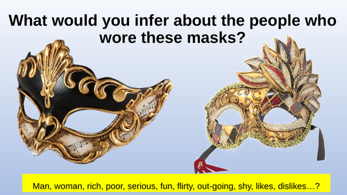 Romeo and Juliet Ball Scene Mask Design | Teaching Resources