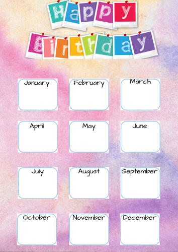 Class Birthday Calendar Poster | Teaching Resources