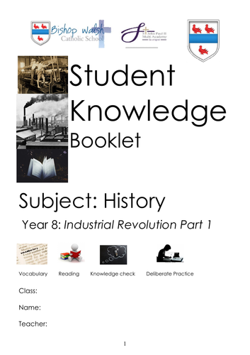 Year 8 KS3 INDUSTRIAL REVOLUTION BOOKLET Knowledge Rich Curriculum ...