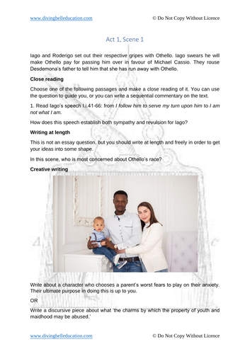 Othello: Act and Scene Activities | Teaching Resources