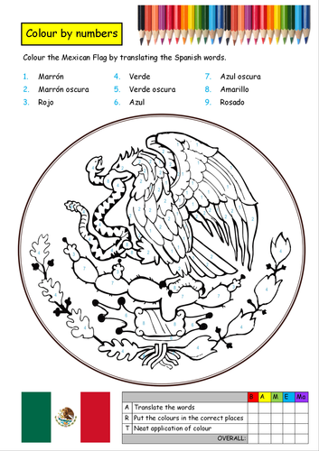 Spanish colour by numbers | Teaching Resources