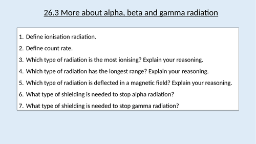 A level Physics (26.3) More about alpha, beta, and gamma radiation ...