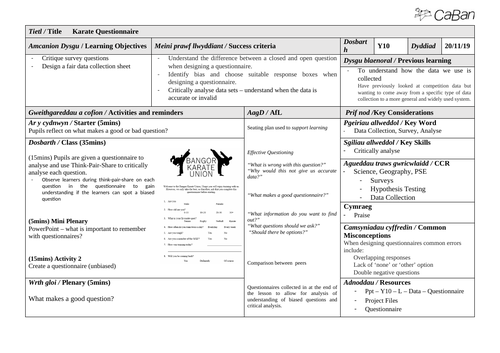 Comparing Data Sets Karate Project Teaching Resources
