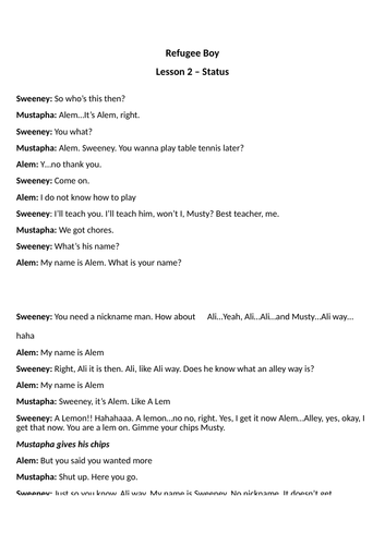 Refugee Boy | Teaching Resources