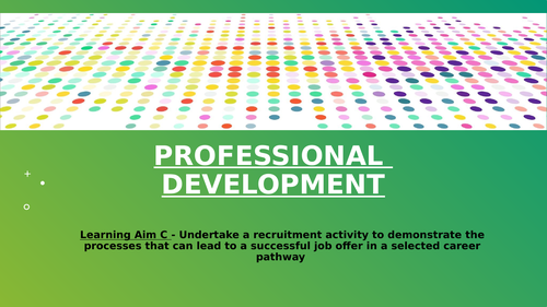 BTEC Unit 3 - Professional Development | Teaching Resources