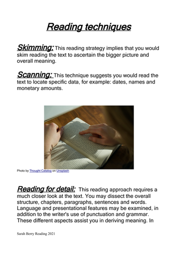 Reading strategies in a nutshell | Teaching Resources