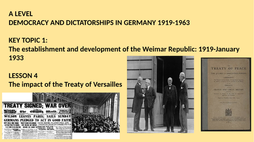 A LEVEL DEMOCRACY AND DICTATORSHIP IN GERMANY PART 1 THE CREATION OF ...