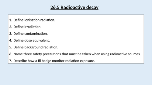 A level Physics (26.5) Radioactive decay (Radioactivity) | Teaching ...