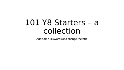 Yr8 - KS3 or KS4 GCSE Maths Starters | Teaching Resources