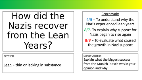 How did the Nazis recover from the Lean Years? | Teaching Resources