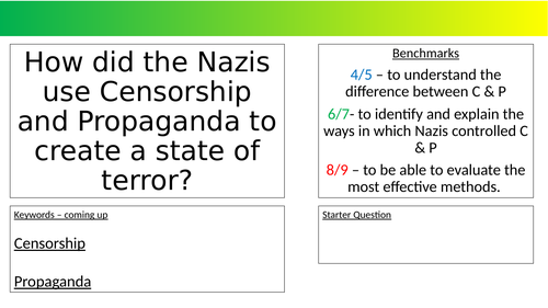 How did the Nazis use Censorship and Propaganda to create a state of ...