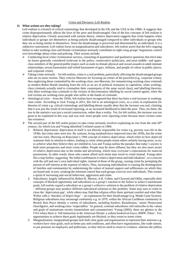 AQA A-level Sociology: Crime and Deviance - Topic 4 (Left Realism Notes ...