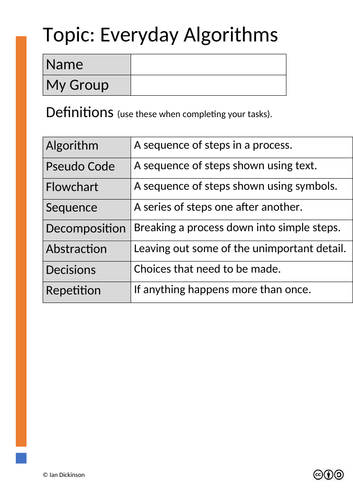 Everyday Algorithms Workbook (unplugged activities) | Teaching Resources