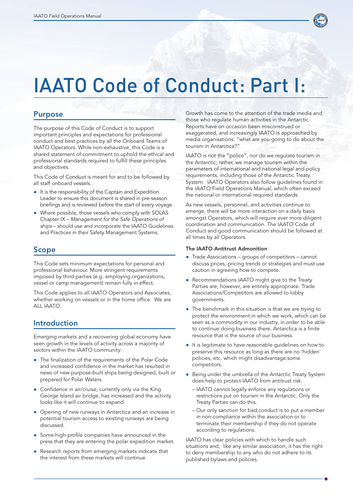 Sustainable Tourism Development- Antarctica and the Role of IAATO ...