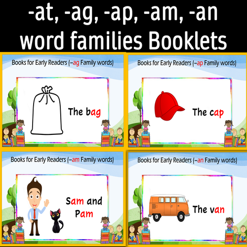 CVC Words Digital Booklets for Emerging Readers -am -an -at -ag -ap ...