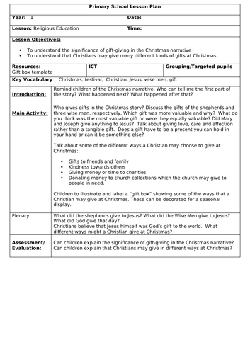 Primary lesson plans RE Religious Education Christmas story birth of ...