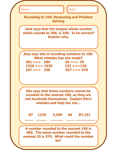Rounding Numbers to 10, 100, 1000 | Teaching Resources