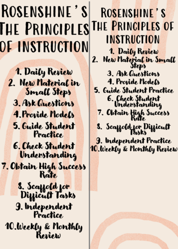 Teachers' standards and Rosenshine's principles for your diary/ folder ...