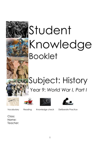 WW1 knowledge rich curriculum booklet - History KS3 | Teaching Resources