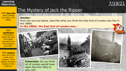 Jack the Ripper Investigation Lesson | Teaching Resources