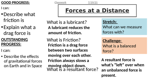 Activate P1 Forces - Forces at a Distance (KS3) | Teaching Resources