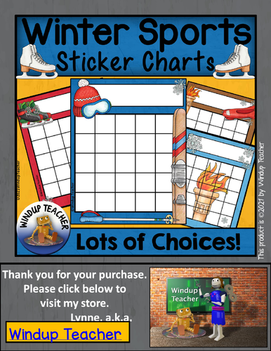 Winter Sports Sticker Charts | Teaching Resources