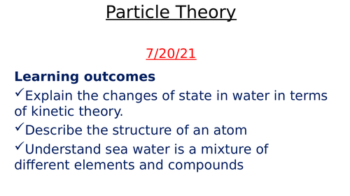 Marine Science : Particle Theory and Bonding (Water) | Teaching Resources