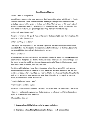 AQA GCSE Paper 1: descriptive writing | Teaching Resources