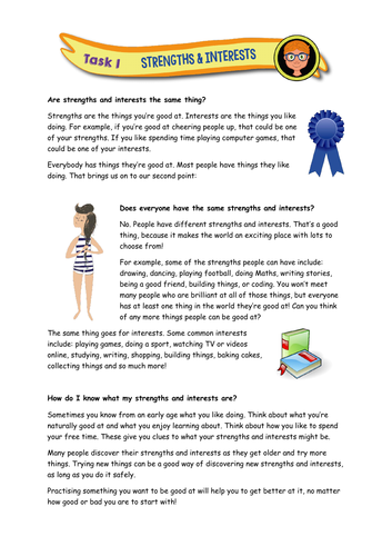 Personal strengths and Interests PSHE | Teaching Resources