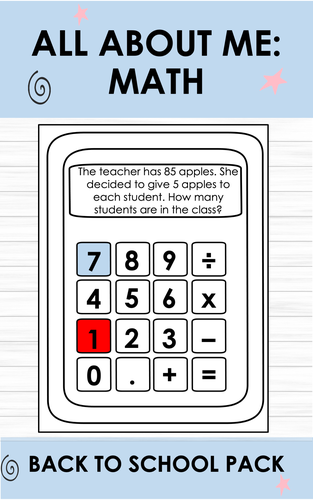 All about me: English, Maths, Science Back to school pack | Teaching ...