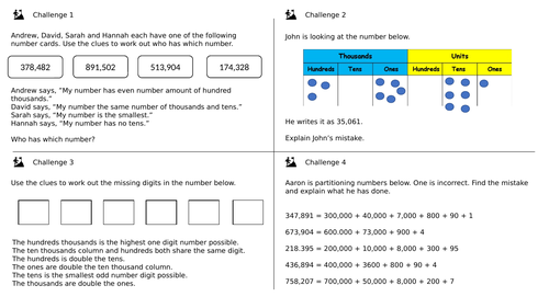 Year 5 Place Value - Numbers to one million | Teaching Resources