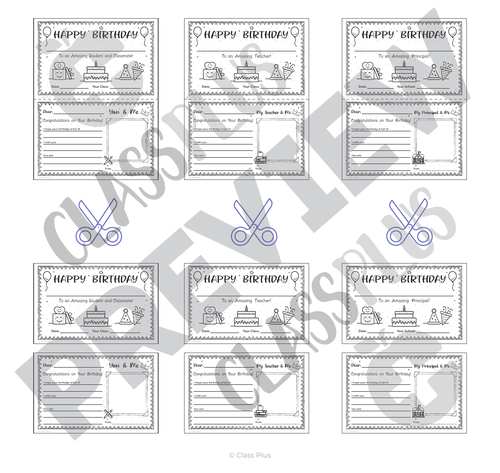 Happy Birthday Class Activity Album for Teachers Principals and ...