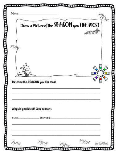 Favorite Season Writing Template | Teaching Resources