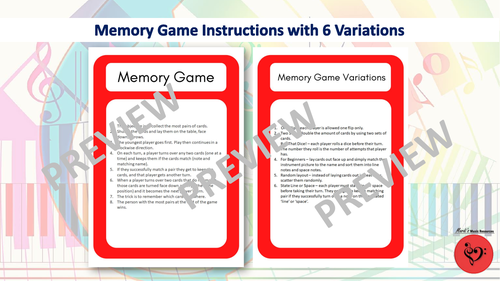 Bass Clef Notes Memory Card Game | Teaching Resources