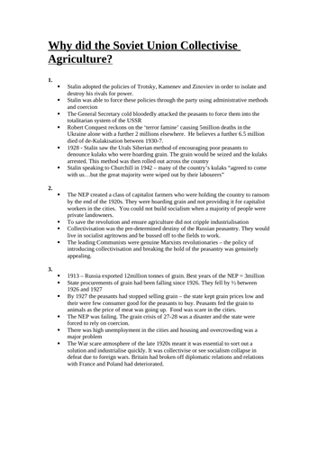 Stalin Collectivisation | Teaching Resources