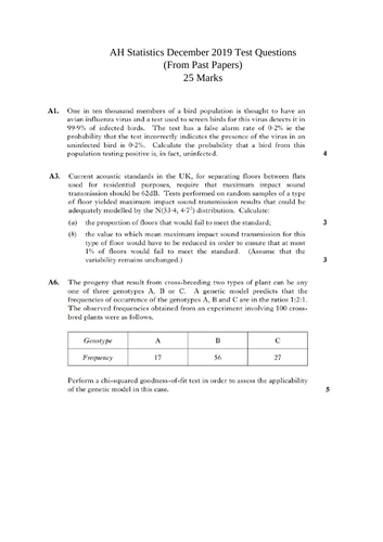 AH Statistics - Practice Tests | Teaching Resources